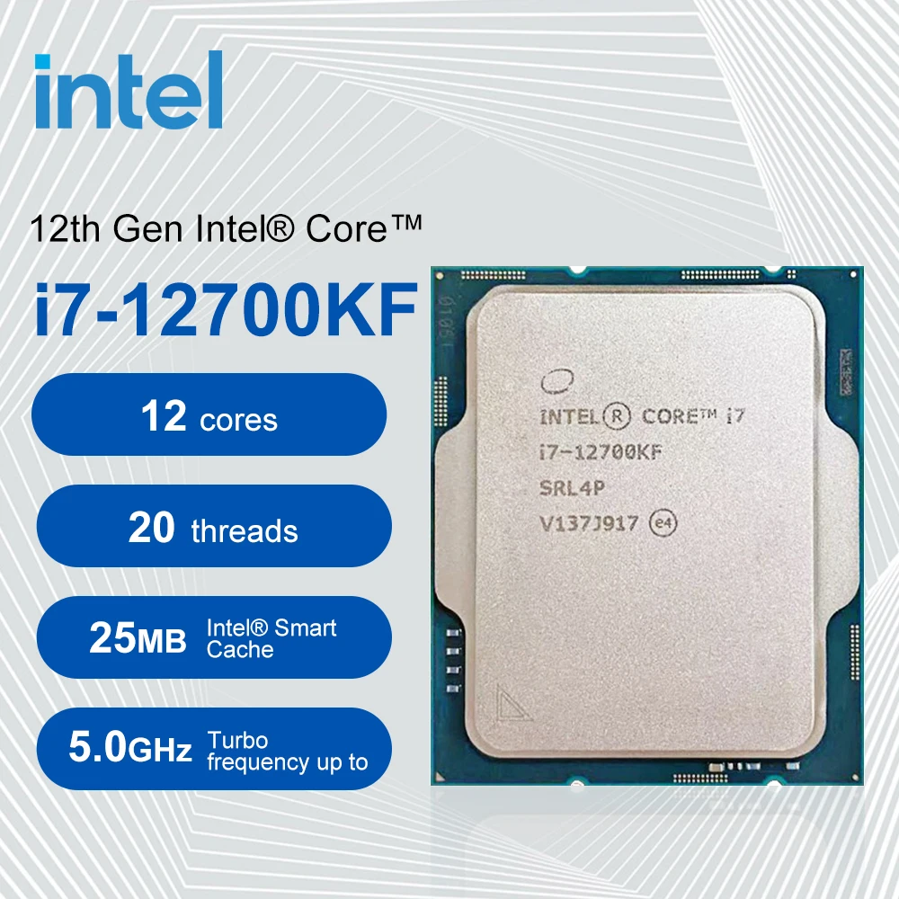 Intel novo núcleo i7 12700KF i7 12700kf 3.6 ghz doze núcleo processador ...