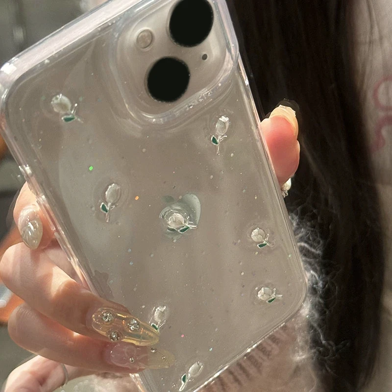 Glitter-3D-Spring-Tulip-Flower-Case-For-Iphone-15-14-13-12-11-Pro-Max ...