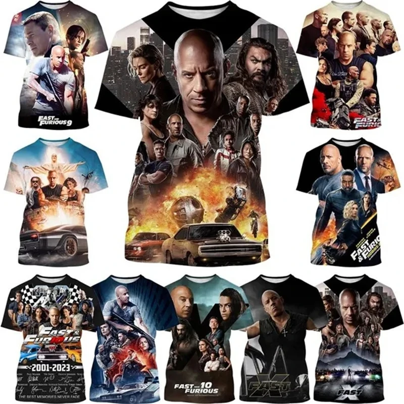 New-Fast-And-Furious-3D-Printing-T-shirt-Action-Films-Round-Neck-Short ...