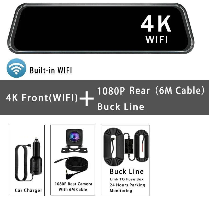 4K-10-inch-automotive-DVR-mirror-video-recorder-touch-screen-dashcam ...