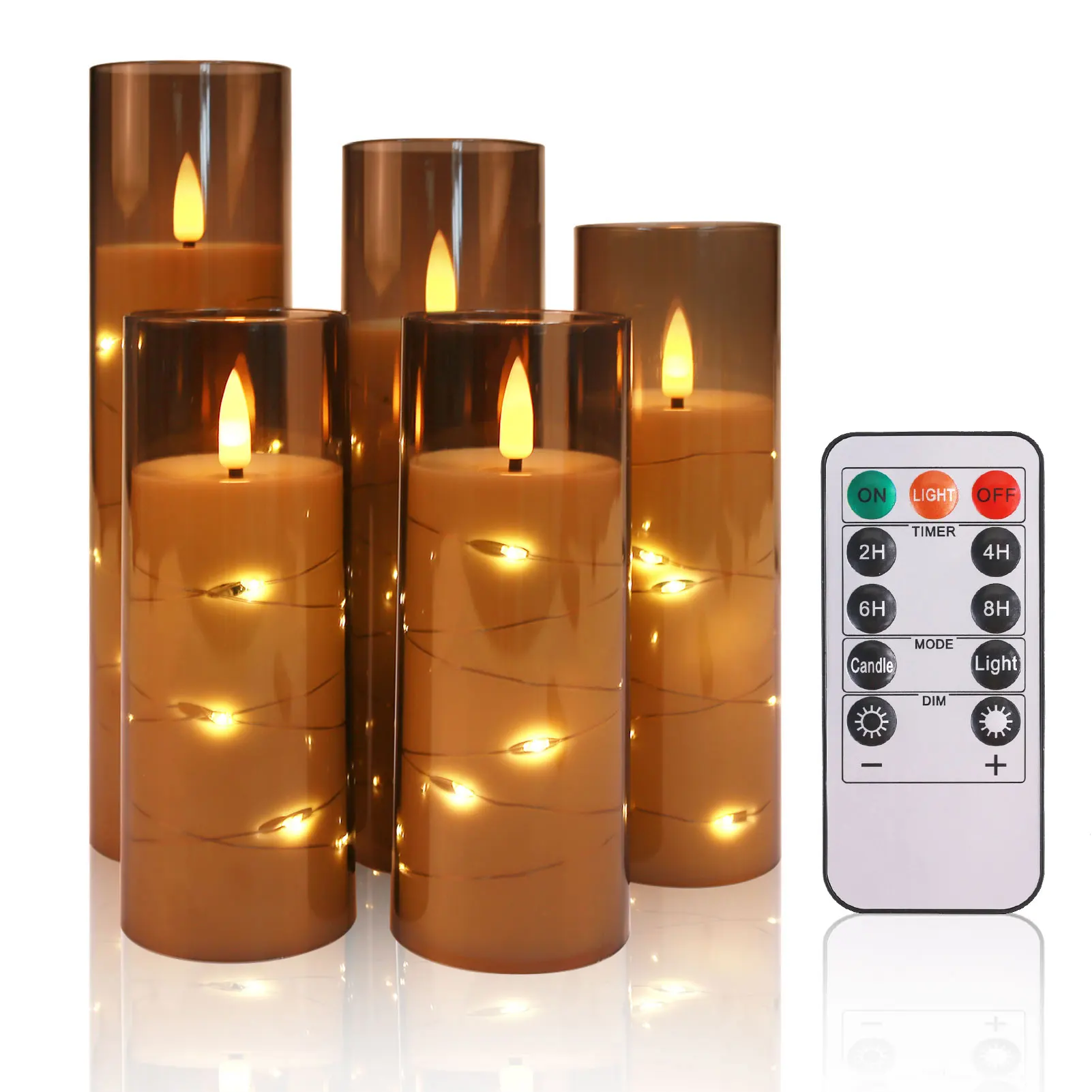Set-Of-5-Flameless-LED-Candles-With-Embedded-Star-String-Lights-Battery ...