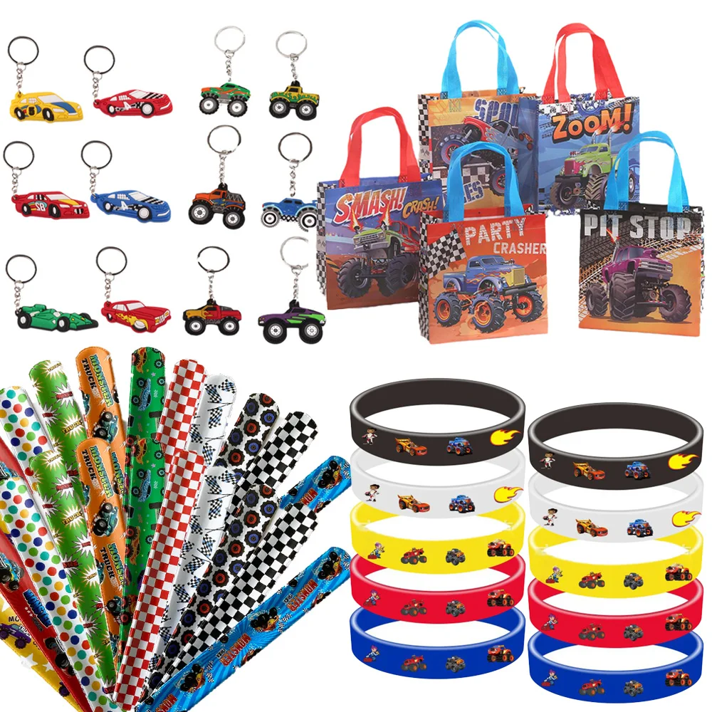 Monster-Truck-Theme-Slap-Bracelets-Keychains-Tattoo-StickersStickers ...