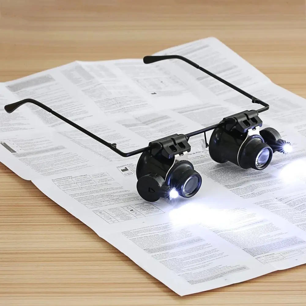 Professional 20X Magnifier Double Eye Glasses Type Watch Repair Jeweler ...