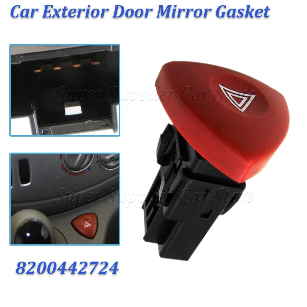 1PC-Emergency-Flasher-Lamp-Switch-Hazard-Warning-Light-Switch-Button ...
