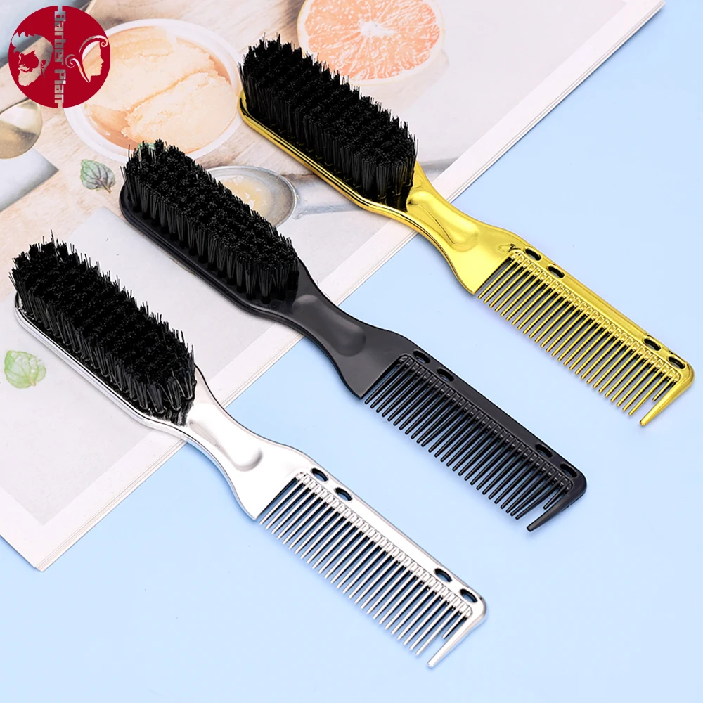 Double-sided-Comb-Brush-Black-Small-Beard-Styling-Brush-Professional ...