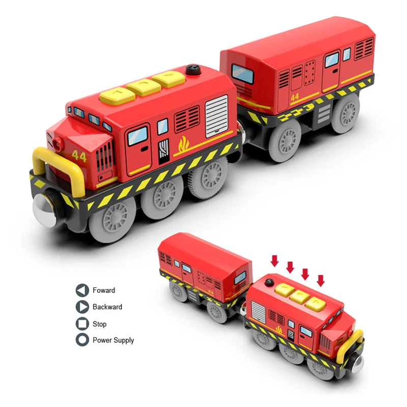 Kid-Magnetic-Electric-Train-Car-Locomotive-Wooden-Track-Slot-Diecast ...