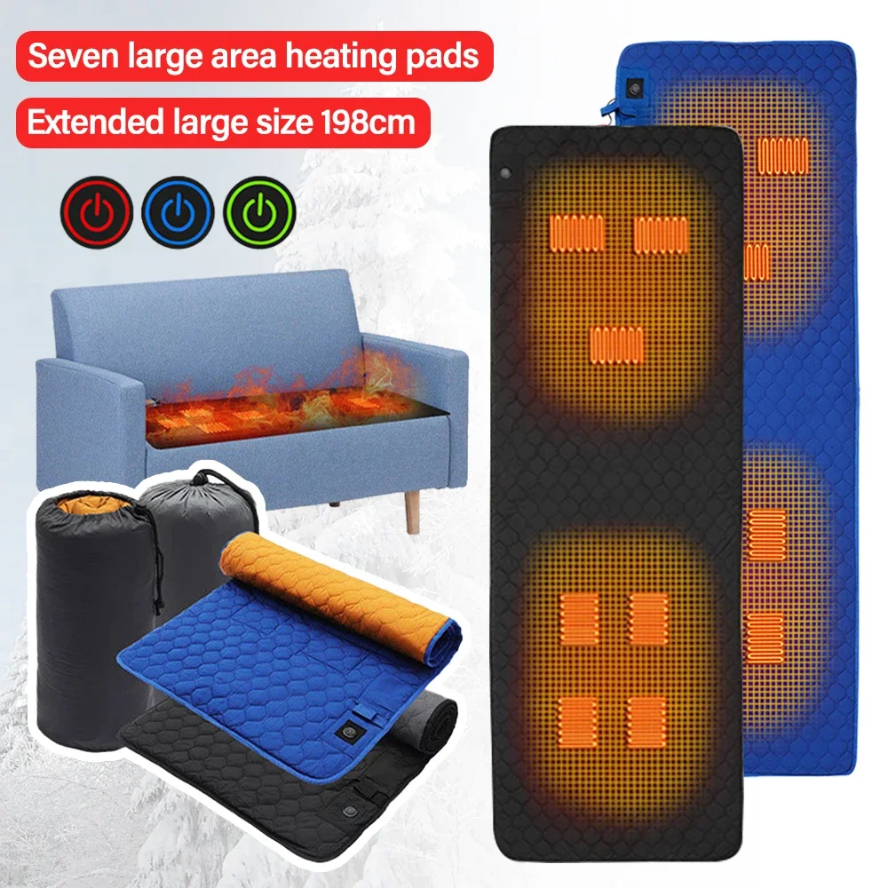 7-Zones-Heating-Mat-USB-Electric-Heated-Sleeping-Mat-Camping-Warming ...