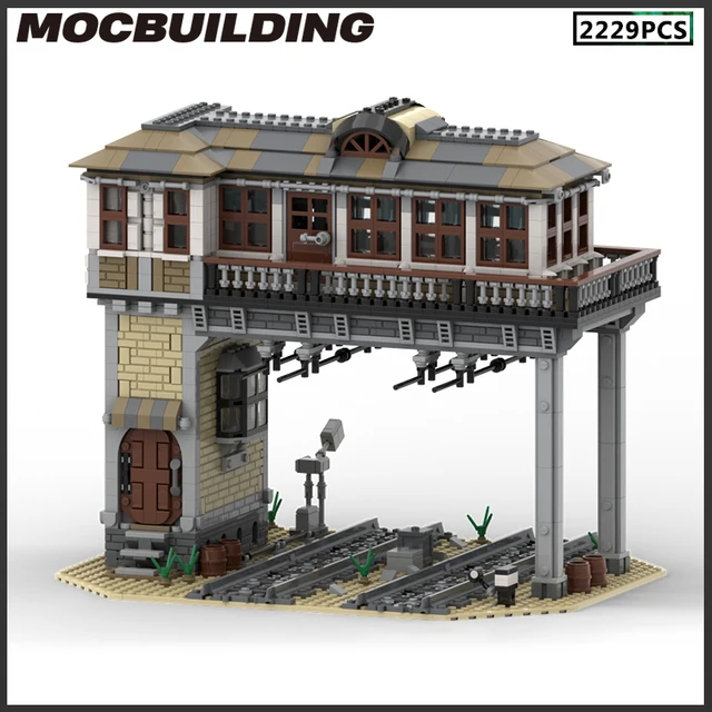 MOC Building Block Train Platform Rail Tower House Model DIY Bricks ...