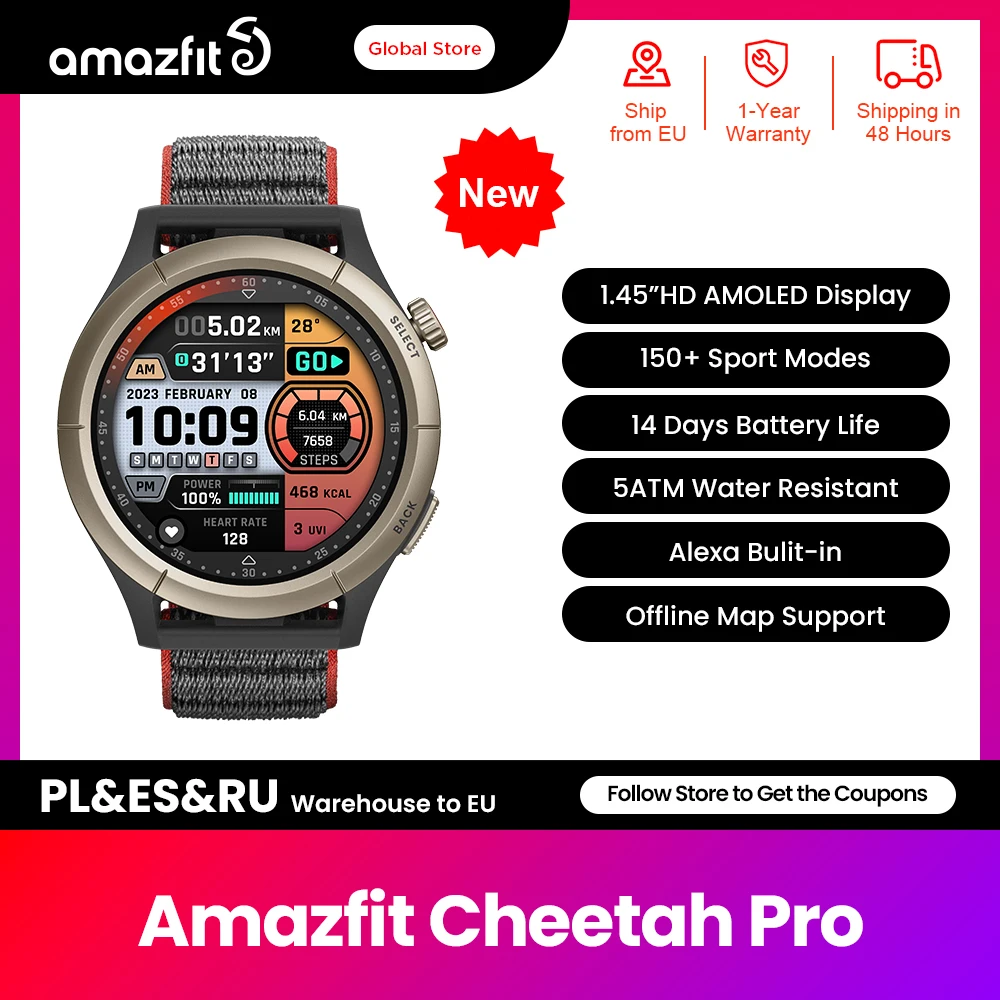 New-Amazfit-Cheetah-Pro-47mm-Smartwatch-24-7-Health-Monitoring-150 ...