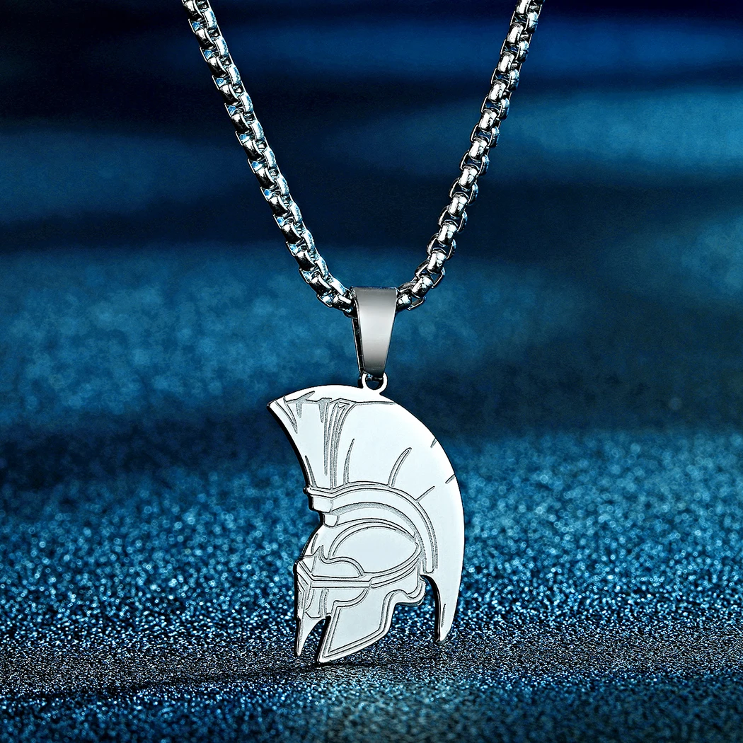 Mens Ancient Greek God Spartan Warrior Pendant Gladiator Necklace Women ...