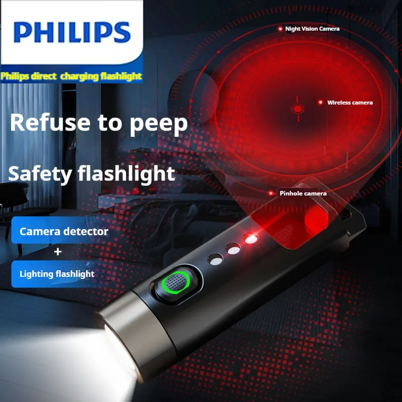 Philips-EDC-Flashlight-with-Camera-Detector-LED-Rechargeable-Mini-EDC ...