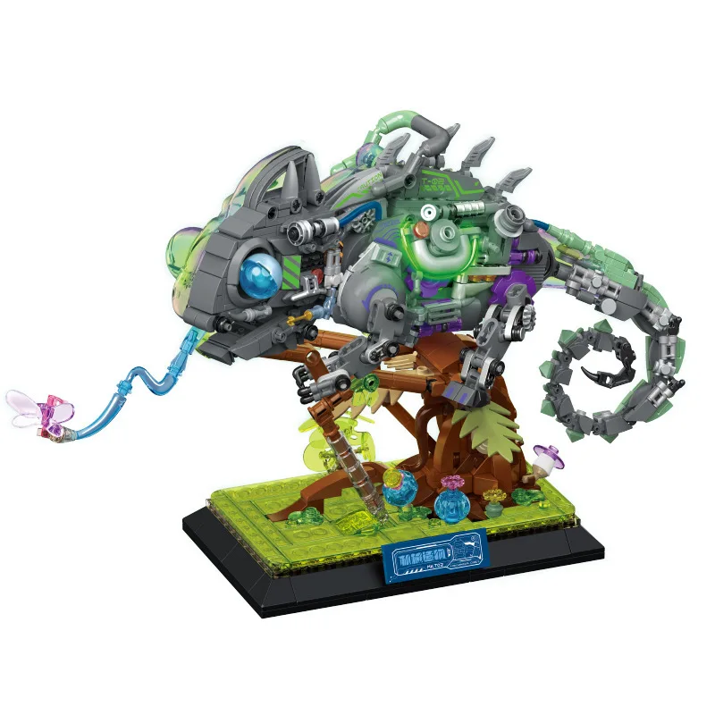 Mechanical-Chameleon-Half-Robot-Body-Block-DIY-Mini-Building-Bricks-Toy ...