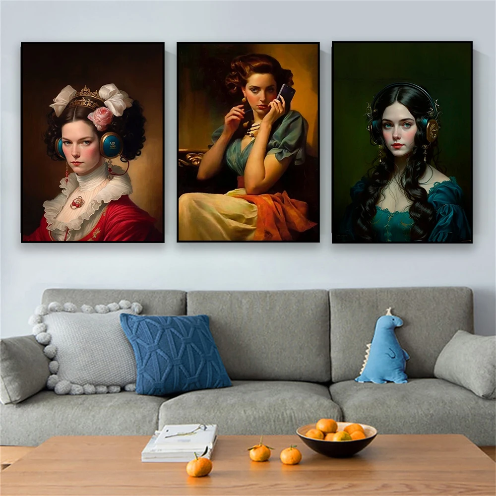 Altered-Art-The-Royal-Headphones-Poster-Wall-Art-Oil-Painting ...