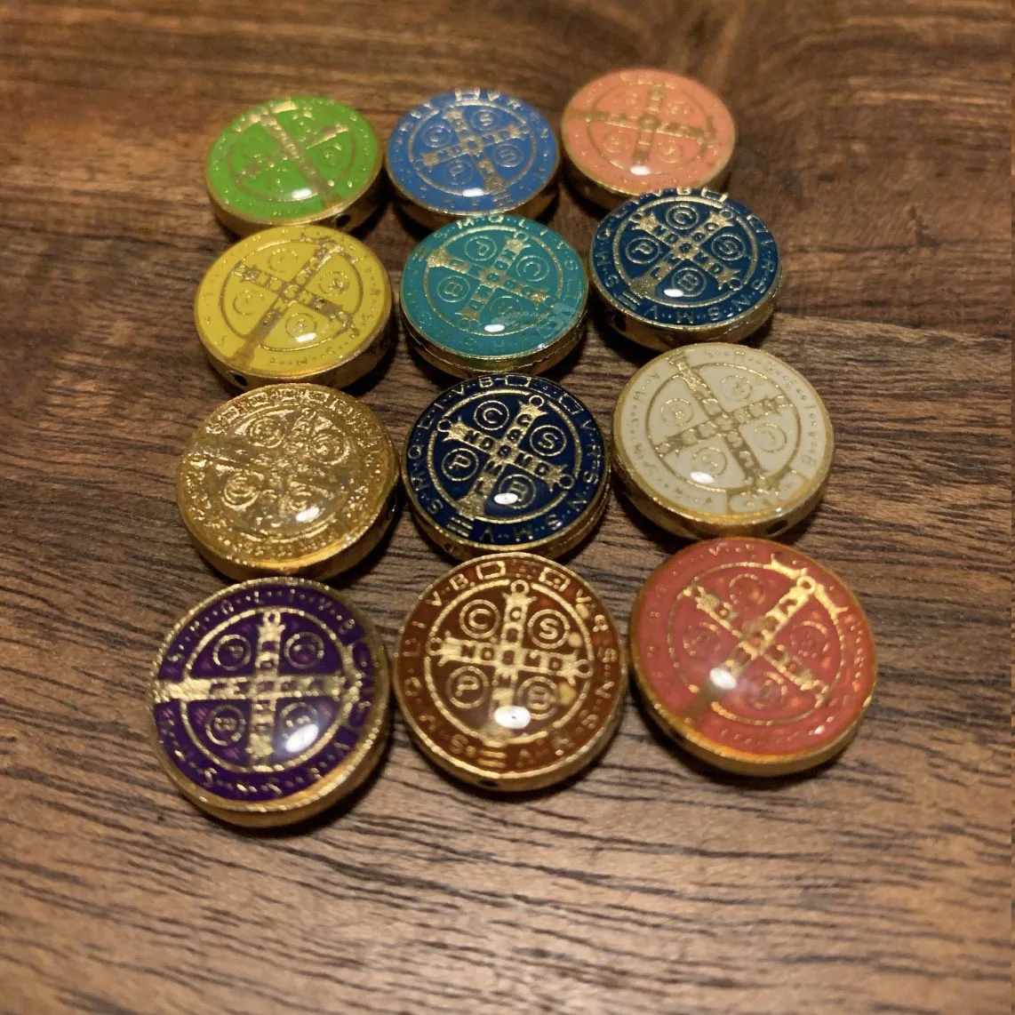 10PcsMulticolor-Saint-Benedict-Medals-Religious-Catholic-Medals-Gold ...