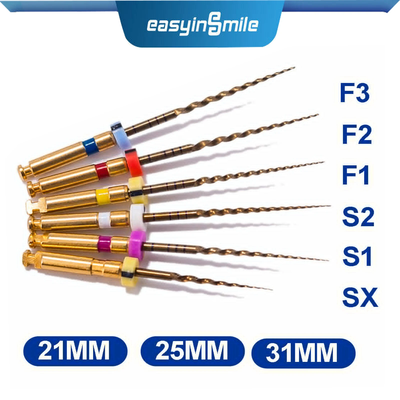 6pcs/pack Easyinsmile Dental Endo Gold Files X-Pro Large NITI Taper ...