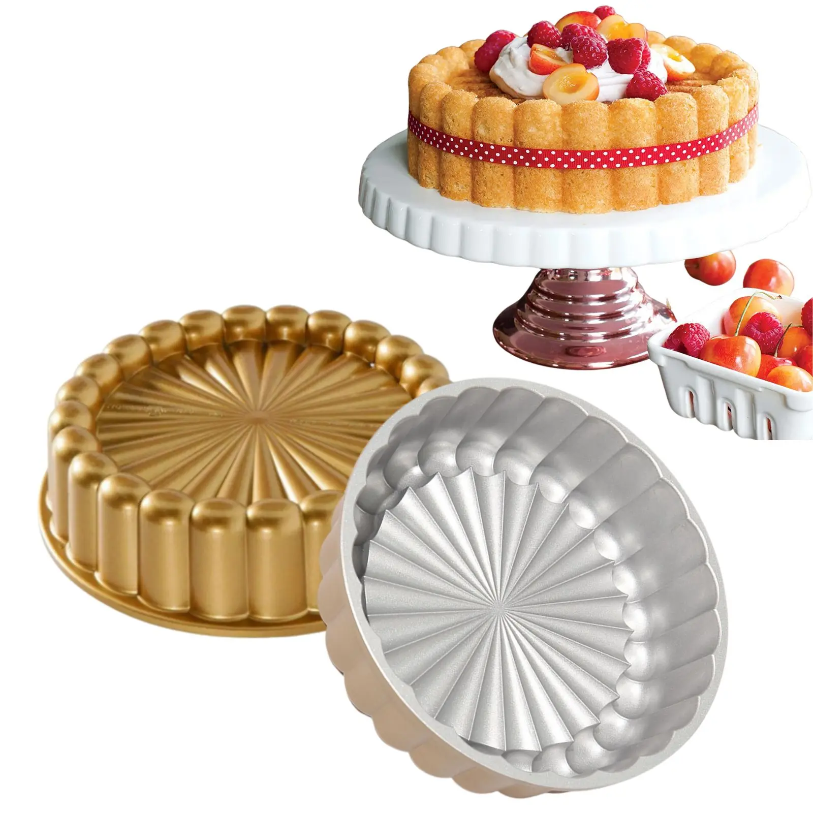 케이크 곰팡이 베이킹 금형 샬롯 케이크 팬 딸기 쇼트 케이크 치즈 케이크 브라 우니 타트 파이 프리미엄 알루미늄 케이크 액세서리