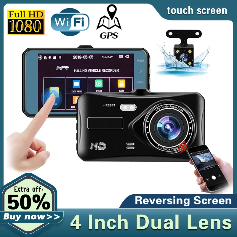 Camcorder-Car-DVR-Dashcam-4-Inch-IPS-Touch-Screen-170-G-Sensor-Dual ...