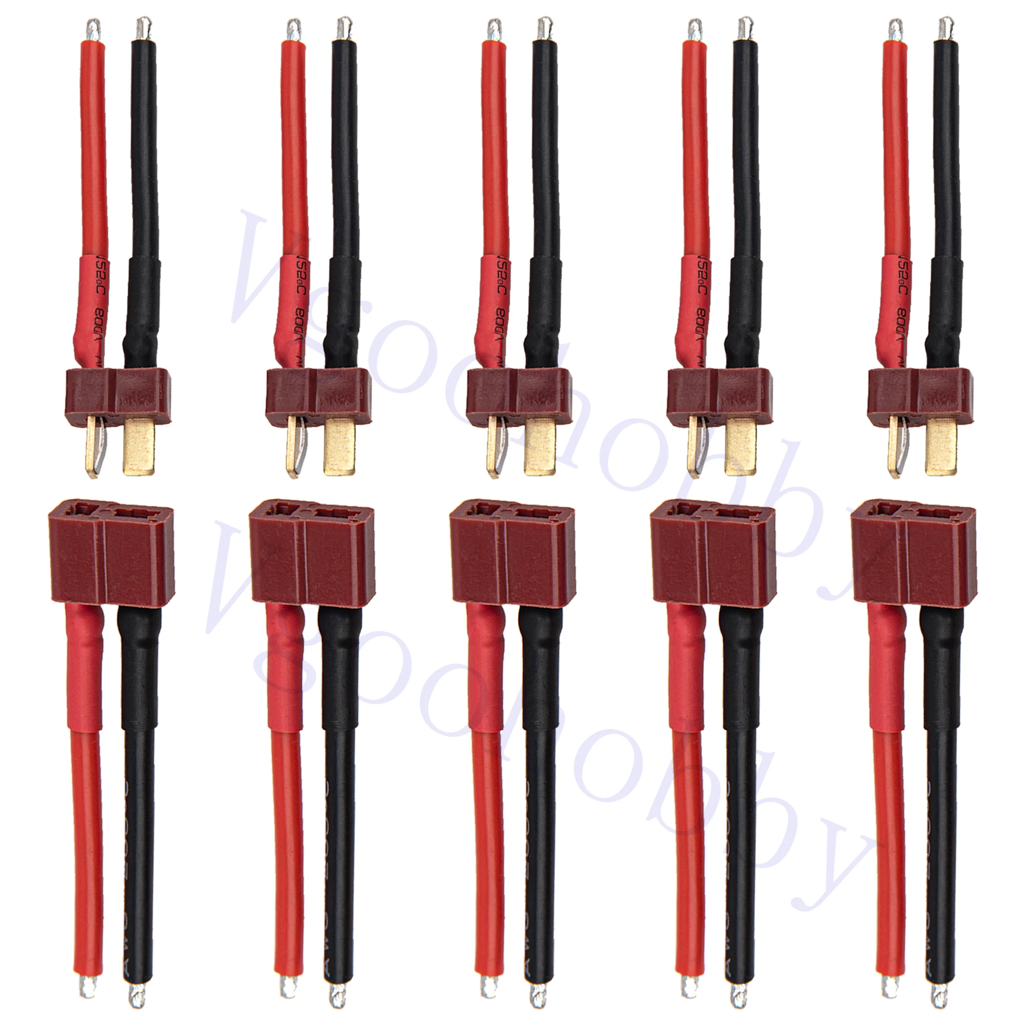 5Pairs-Deans-T-Plug-Male-Female-Connector-with-50mm-14AWG-Silicone-Wire ...