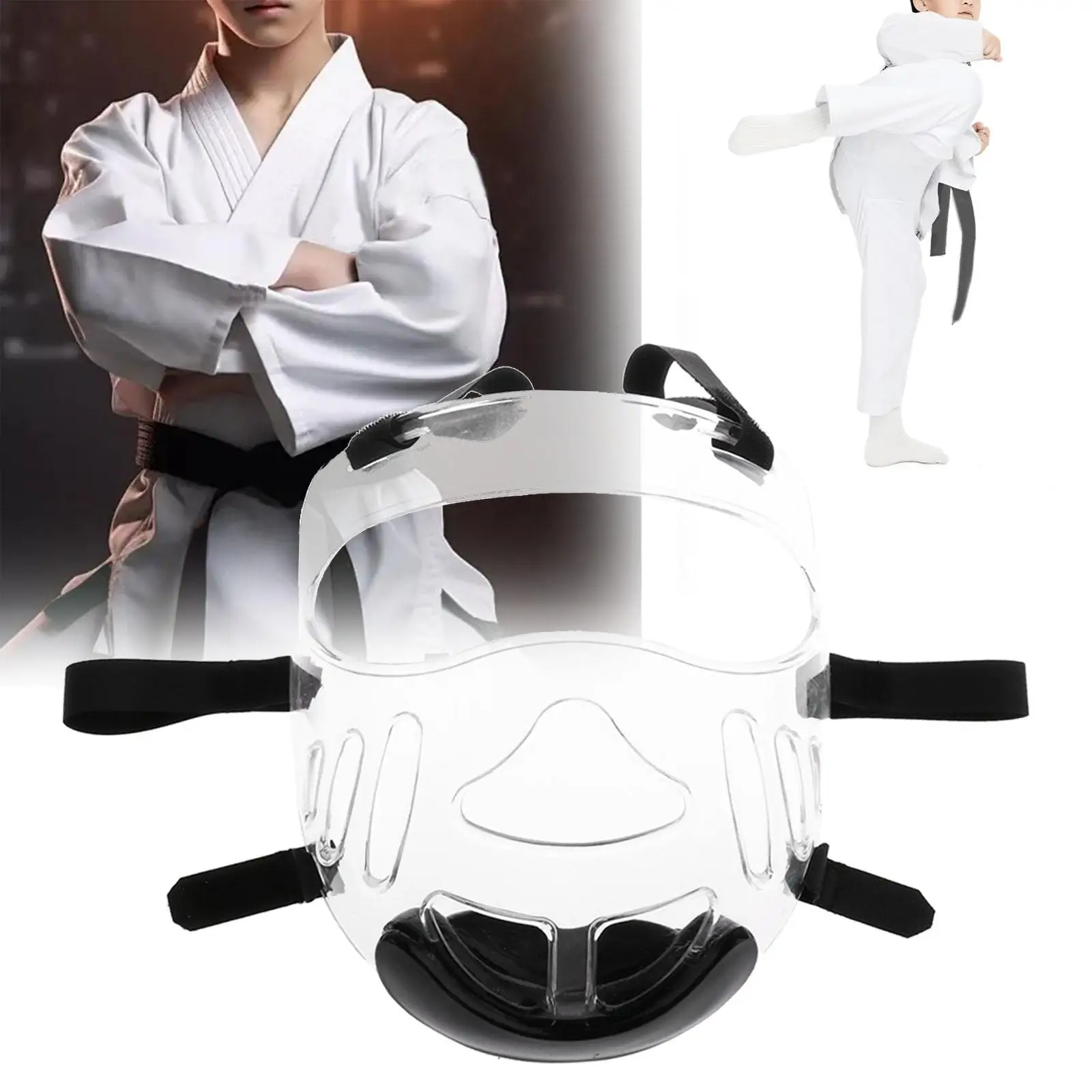 Taekwondo Face Shield Clear Sanda Mask Face Protection Cover Sports ...