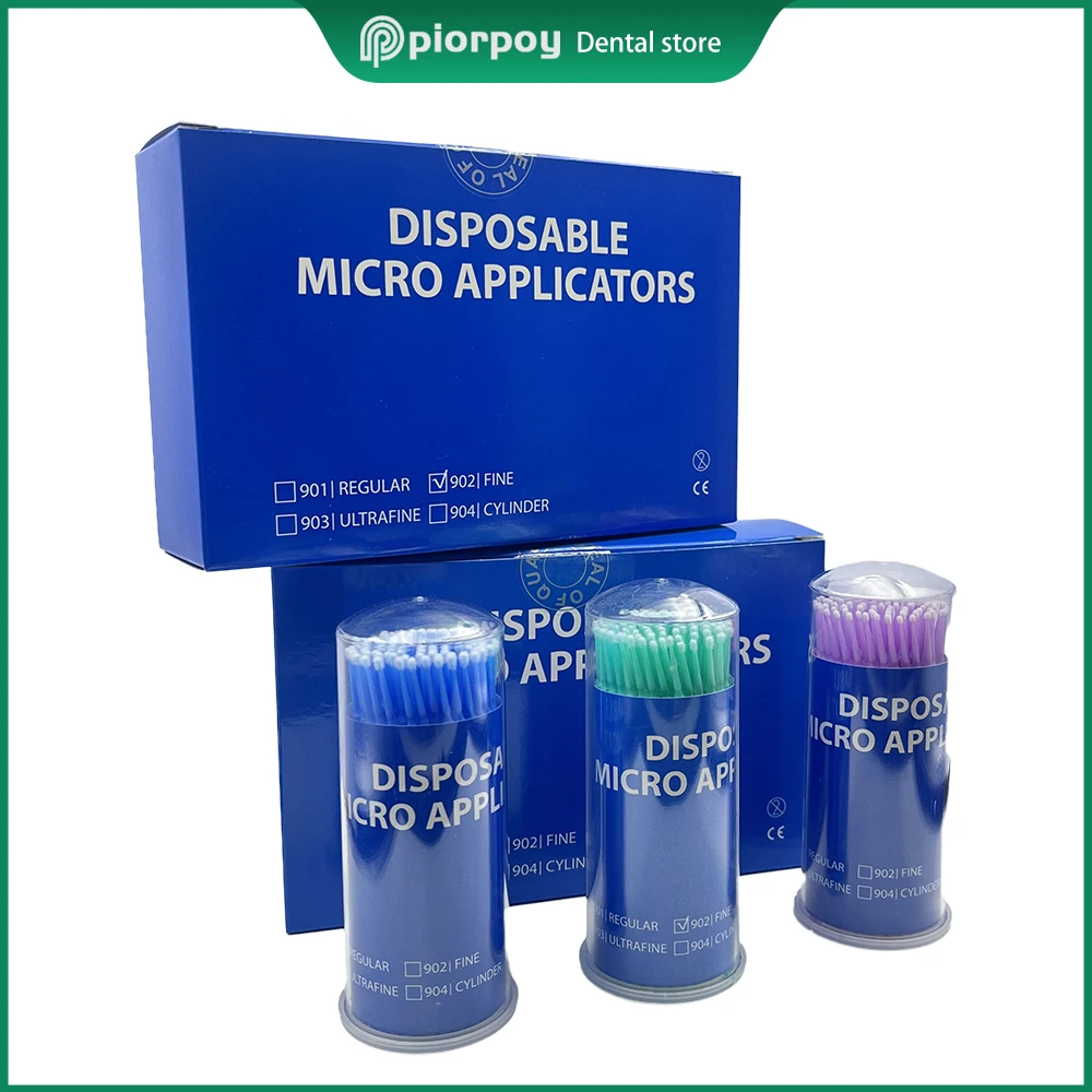 PIORPOY-Disposable-Dental-MicroBrush-100Pcs-Bottle-Long-Micro ...