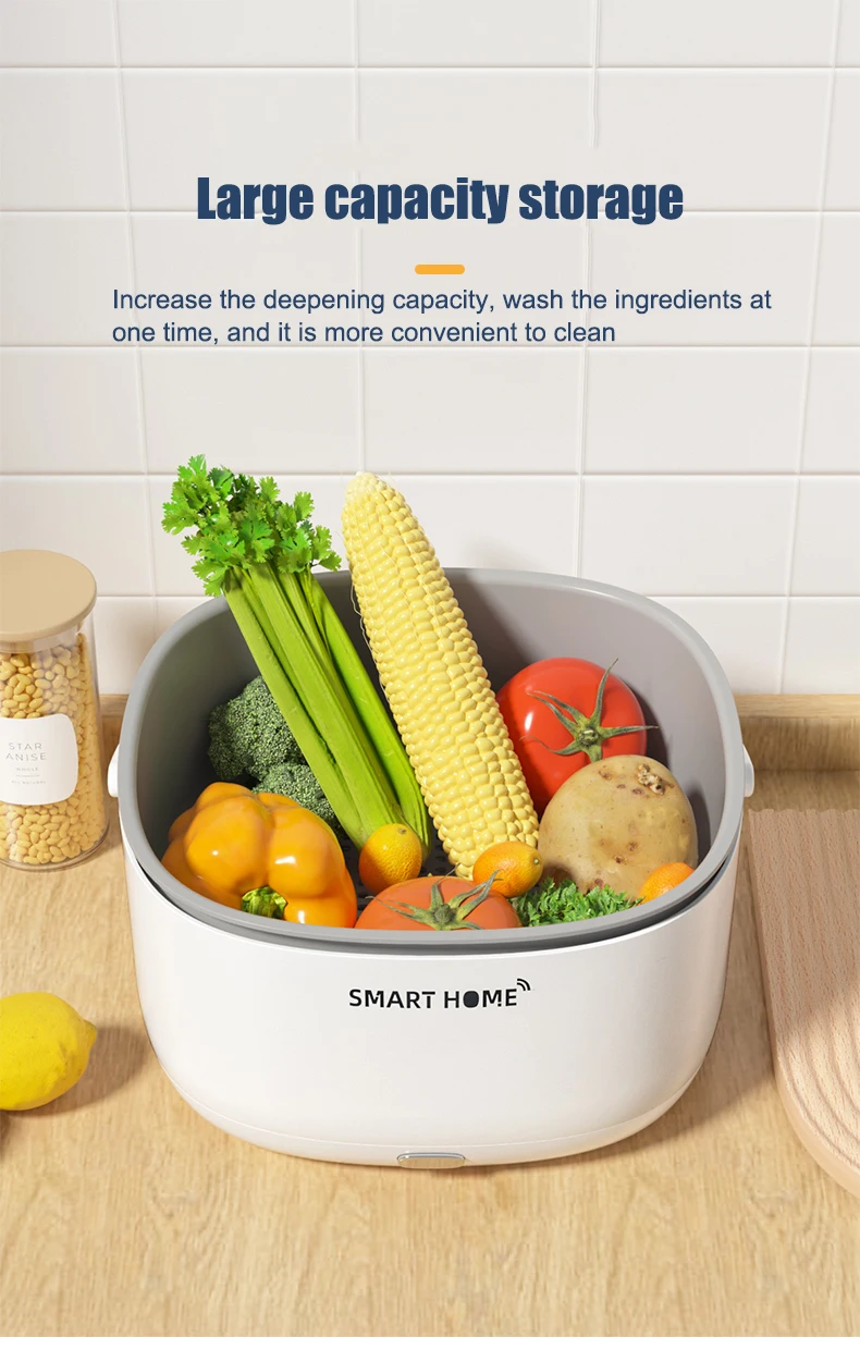 Electric Vegetable Washer Ultrasonic Washing Basket Food Purifier ...