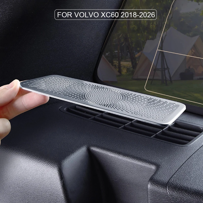 2pcs Car Trunk Air Outlet Dust Cover Trim Sticker Stainless Steel ...