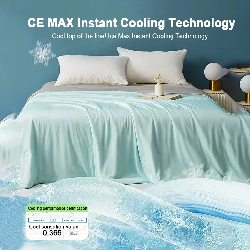 Ice-Silk-Summer-Air-Conditioning-Cooling-Quilt-Comforter-Lightweight ...