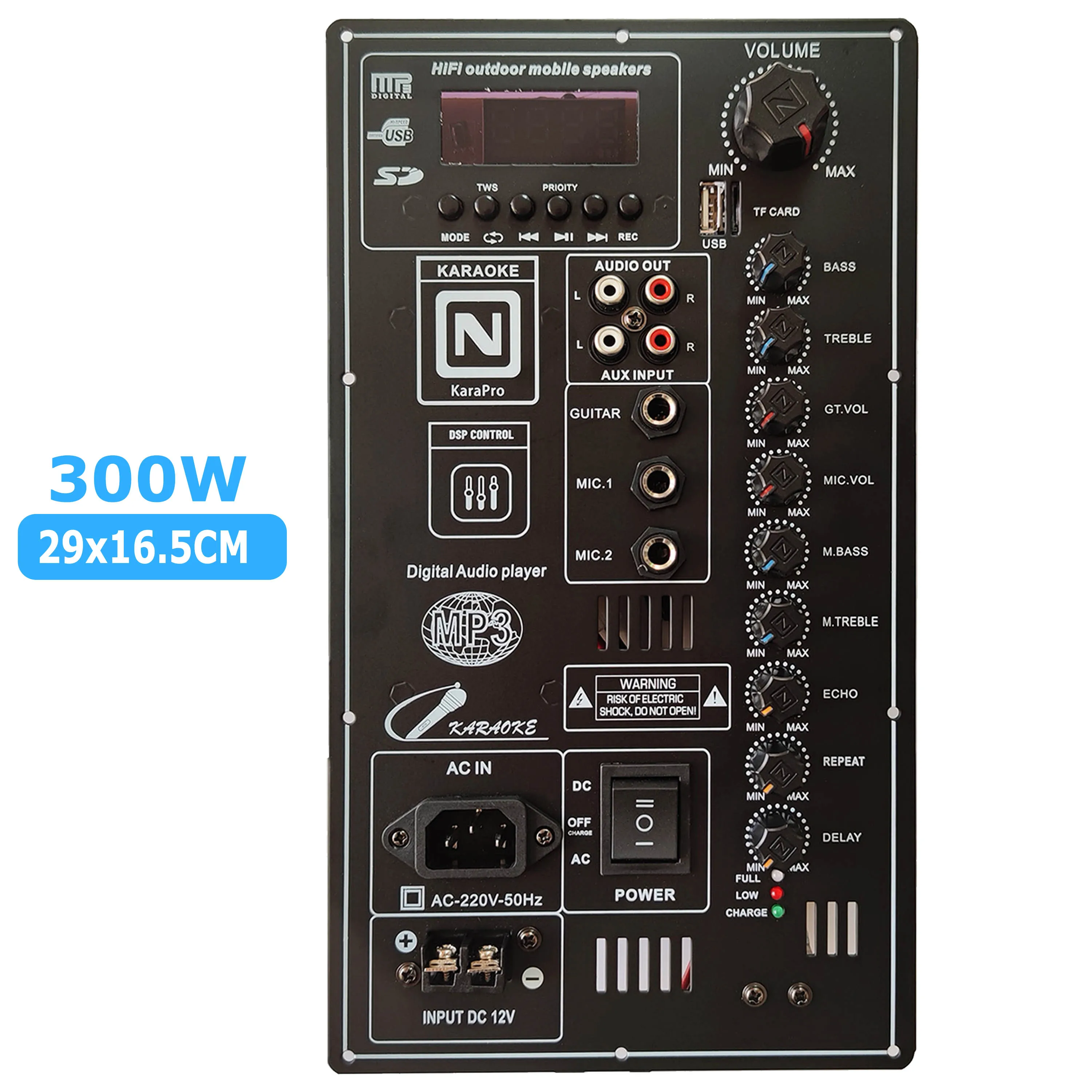 12V/220V Digital Bluetooth 2.0 Stereo 2*150W 300W Amplifier Board for 8 ...