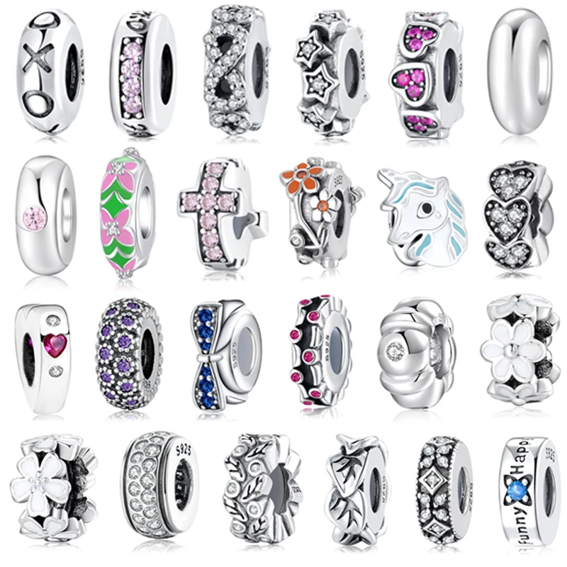 Charm Pandora 925 Silver Spacer Stopper | Silicon Stopper Beads Fits ...