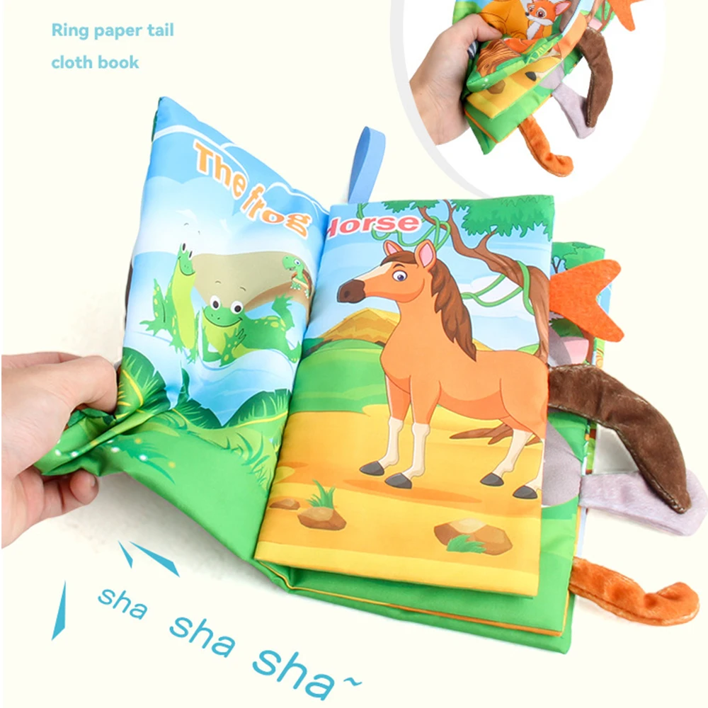0-36M-Baby-Early-Learning-Toy-Tail-Cloth-Book-Parent-child-Interactive ...