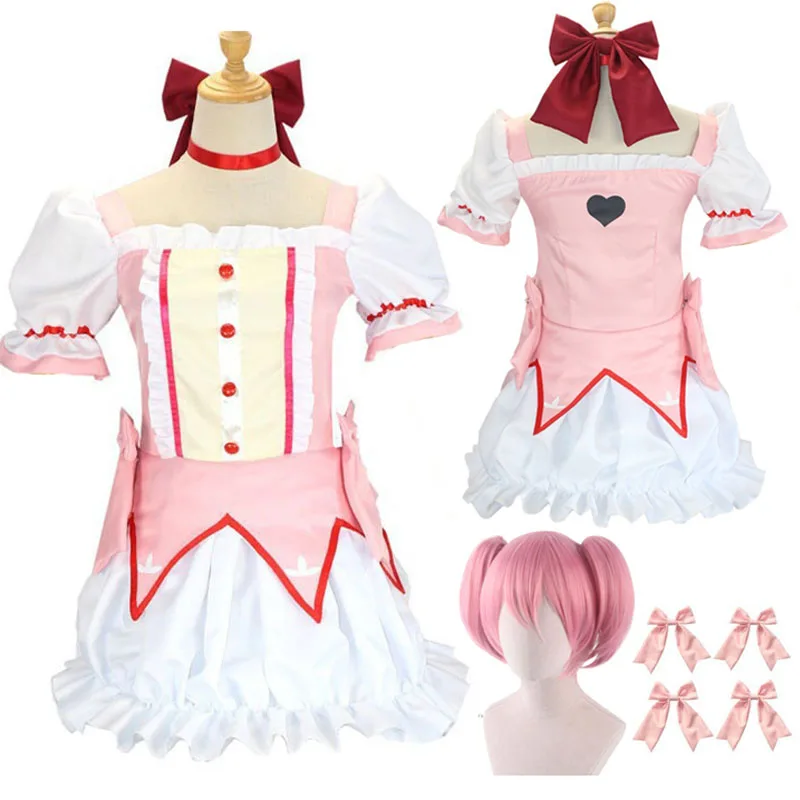 Anime Kaname Madoka Cosplay Costume Magica Kaname Dress Wig Kaname ...