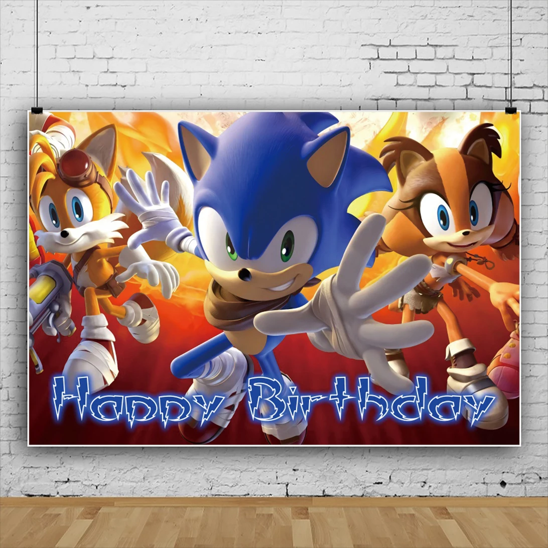 Fondo fotográfico con sombra de Sonic The Hedgehog, suministros para ...