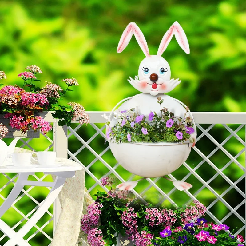 CIFbuy-Wrought-iron-rabbit-flowerpot-wall-hanging-ornaments-hardware ...