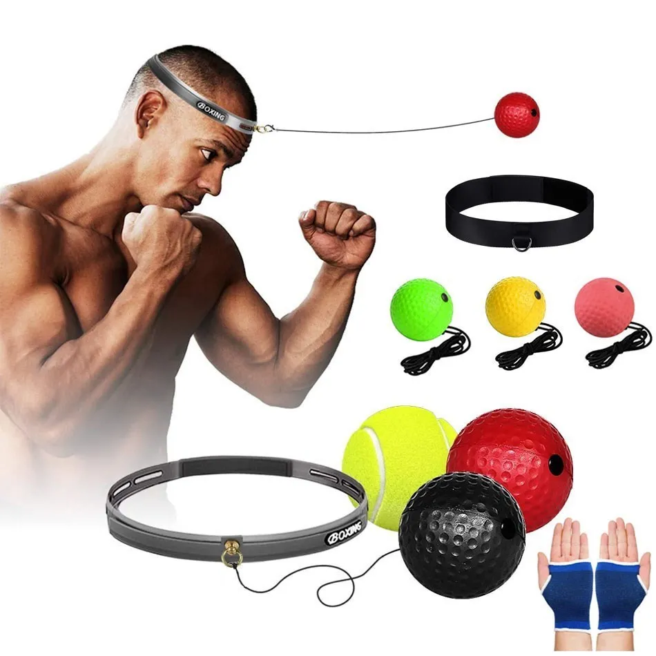 WorthWhile Kick Boxing Reflex Ball with Head Band Fighting Speed ...
