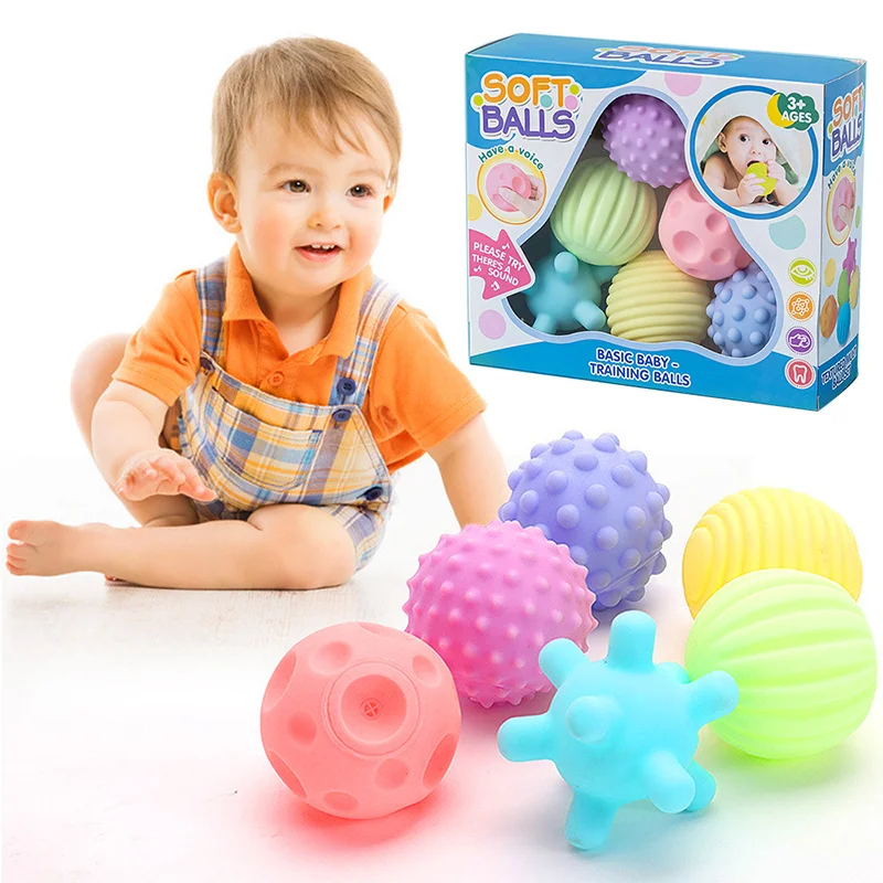 6Pcs-Textured-Multi-Ball-Set-Baby-Toy-Ball-Infant-Tactile-Senses ...