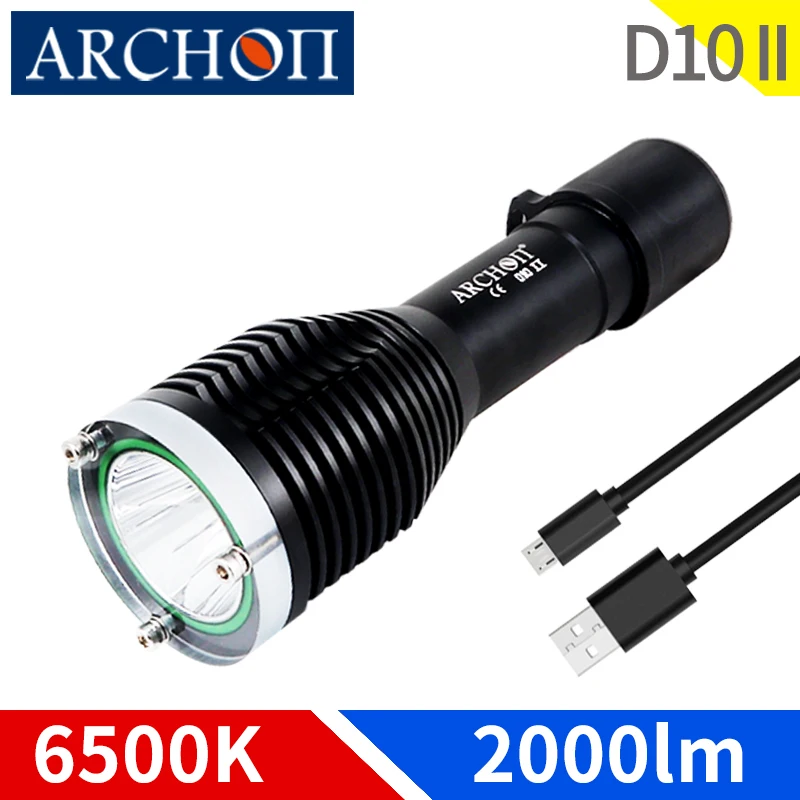 D10-II-2000lm-diving-flashlight-6500K-diving-light-Underwater-100m ...
