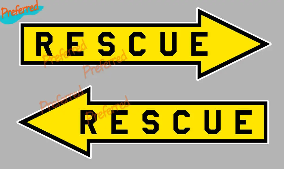 2 X RESCUE AIR FORCE USAF NAVY NATO OTAN RAF 15cm AUTOCOLLANT STICKER ...