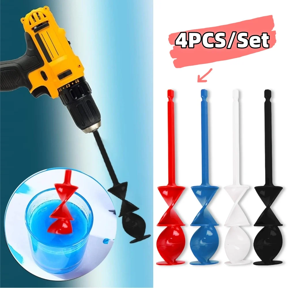4PCS-Set-Paint-Mixer-Drill-Tools-Plastic-Reusable-Epoxy-and-Resin-Mixer ...