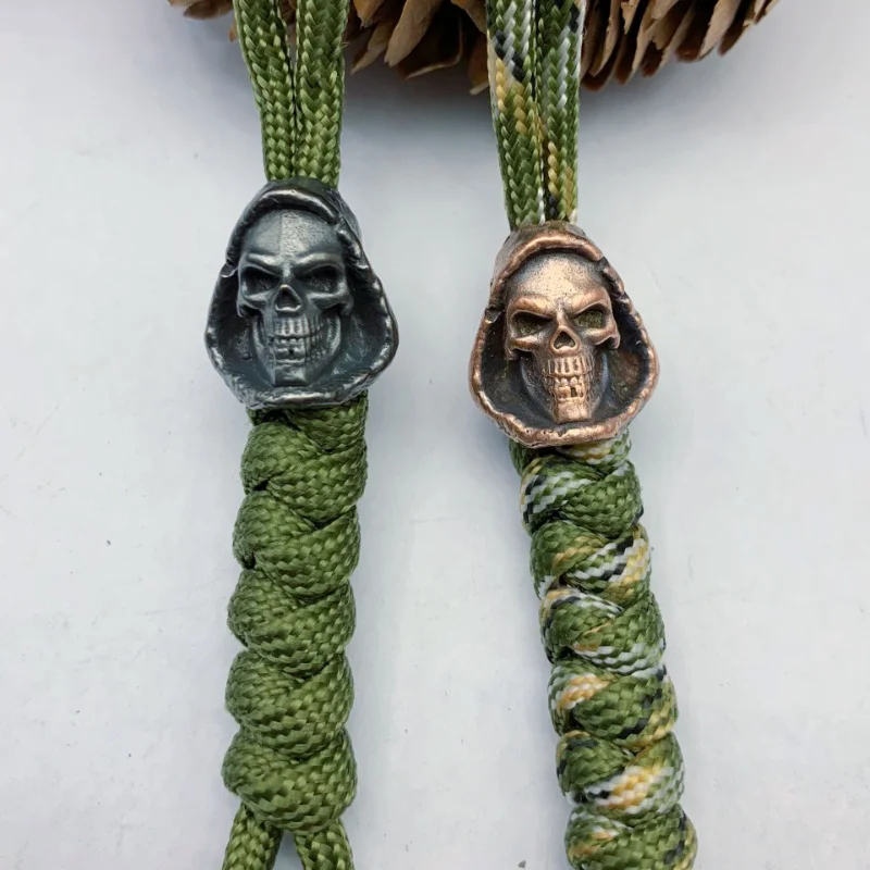Brass-Cloak-Sickle-Grim-Reaper-Knife-Paracord-Bead-Hood-Death-Skull ...