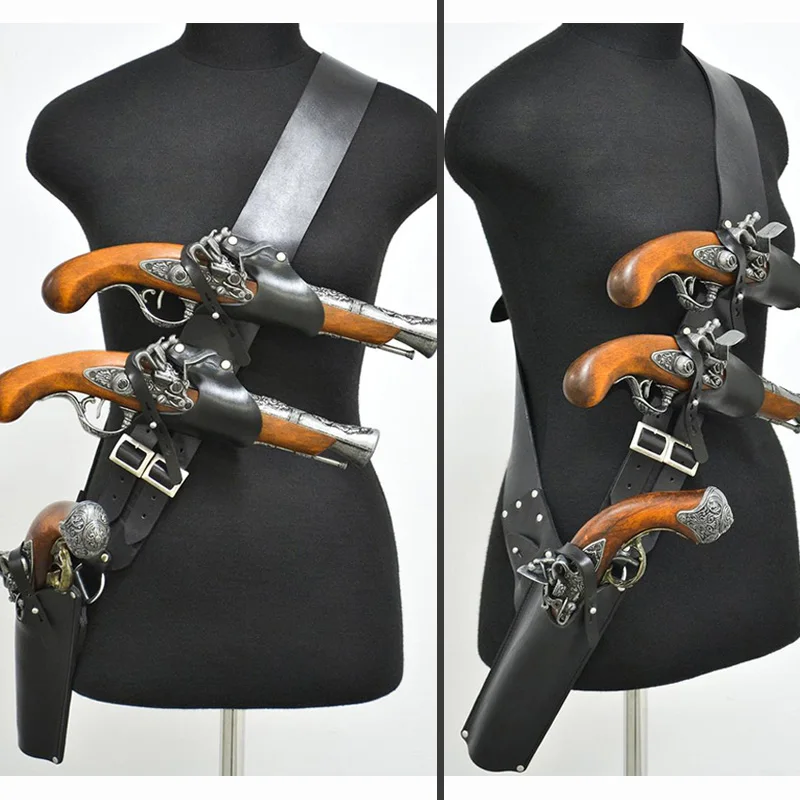 Pirate-Leather-Shoulder-Belt-Flintlock-Holster-Steampunk-Blunderbuss ...