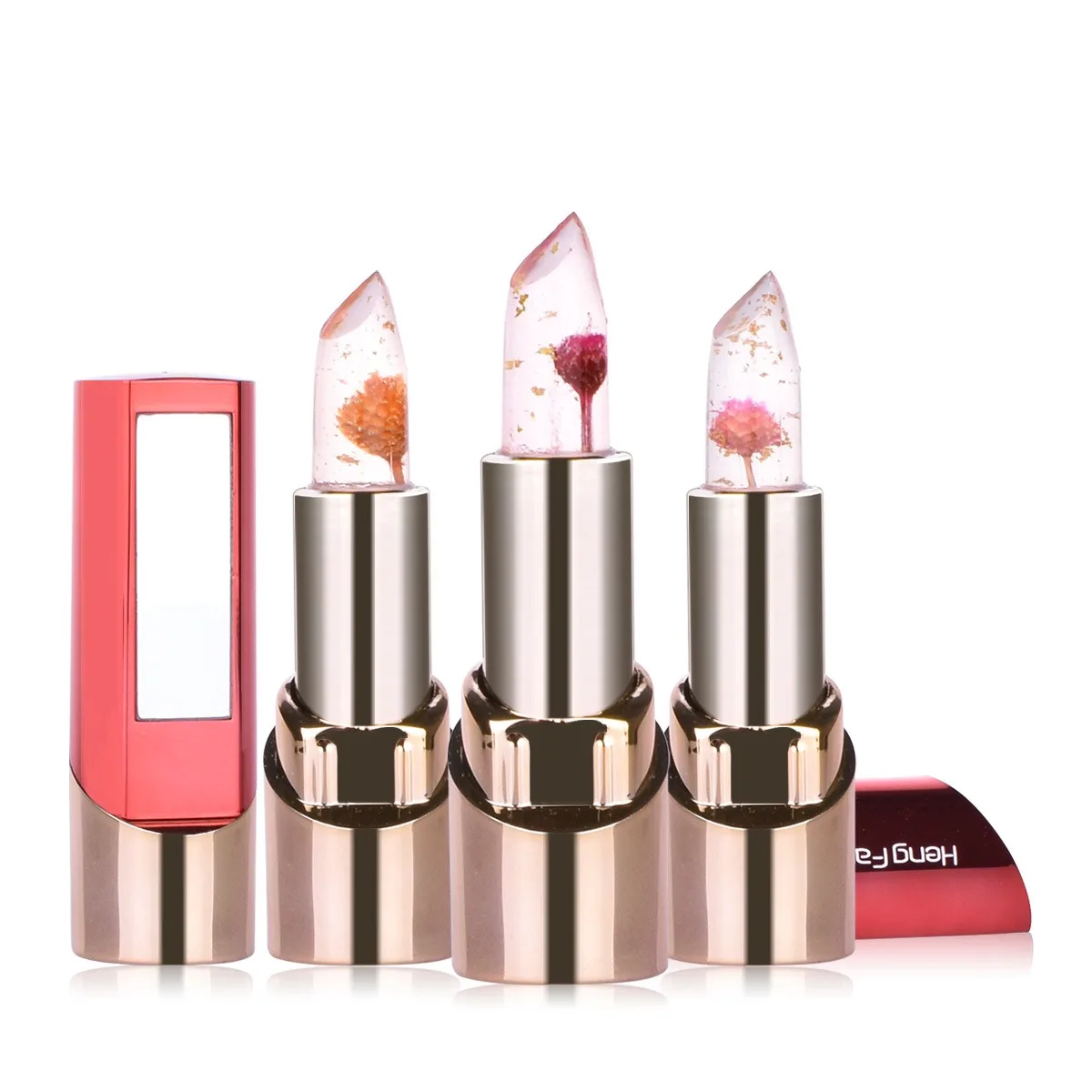 Gold-Foil-Flowers-Lip-Gloss-Warm-Color-Change-Moisturizing-Non ...