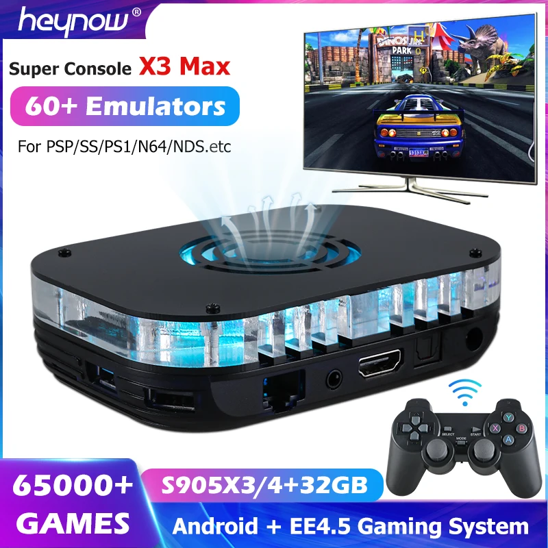 HEYNOW X3 Max Dual System Super Console 65000+ Games For NDS/N64/PSP/PS1/Arcade WiFi HD Retro TV ...