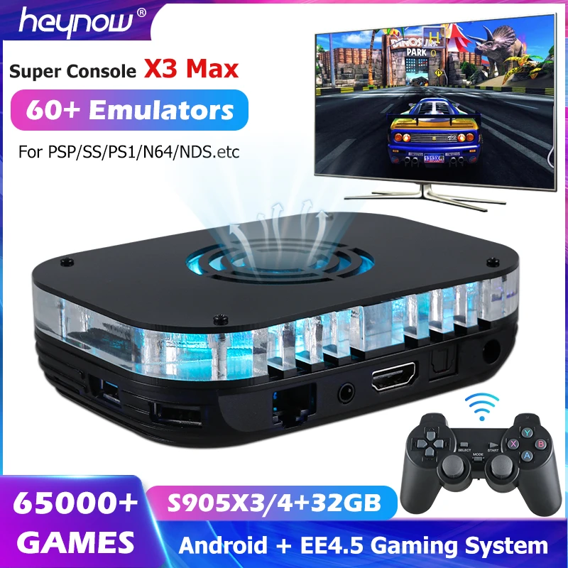 HEYNOW X3 Max Dual System Super Console 65000+ Games For NDS/N64/PSP/PS1/Arcade WiFi HD Retro TV ...