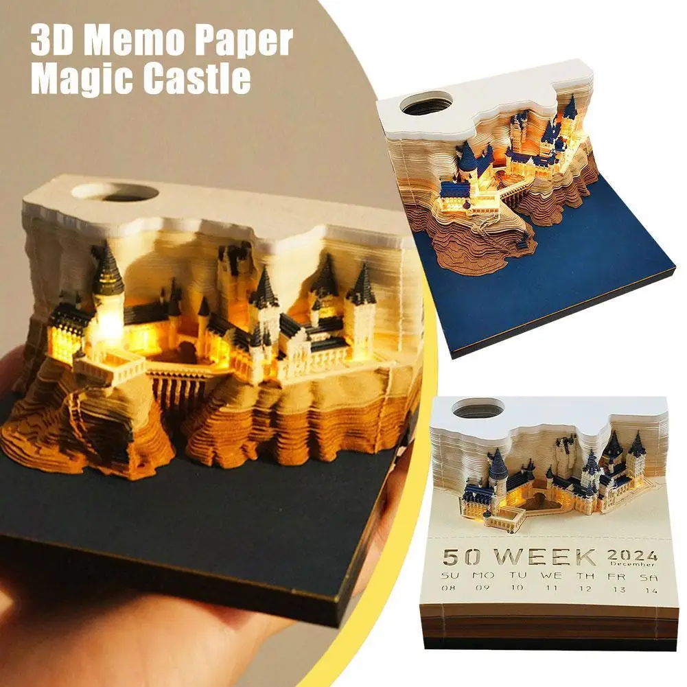 3D-Magic-Block-Castle-Notepad-Calend-rio-Memo-Pad-Block-Notes-Hary ...