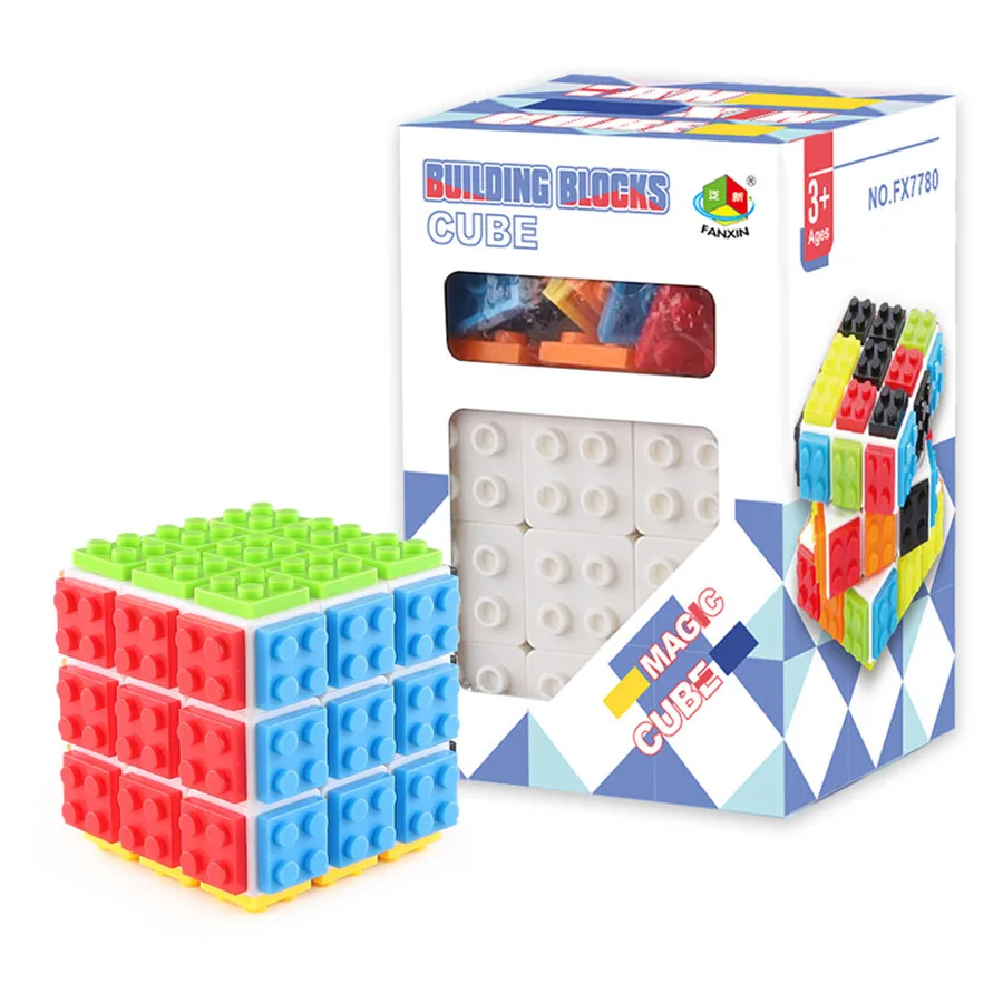 Educational Puzzle Cube D-FantiX 3x3 Building Brick Speed Cube - 2-in-1 ...
