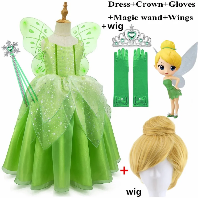 Robe-de-princesse-Tinkerbell-avec-ailes-pour-filles-costume-de-cosplay ...