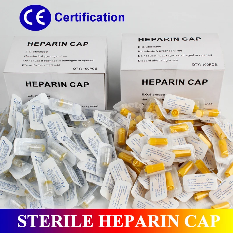 100pcs Disposable Heparin Cap IV Cannula Catheter Heparin Caps for ...