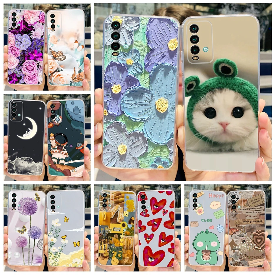 For-Xiaomi-Redmi-9T-Case-Cute-Fashion-Painted-Cover-Clear-Silicone-Soft ...