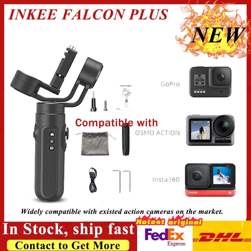 INKEE FALCON PLUS 3 Axis Handheld Camera Gimbal Stabilizer Action ...