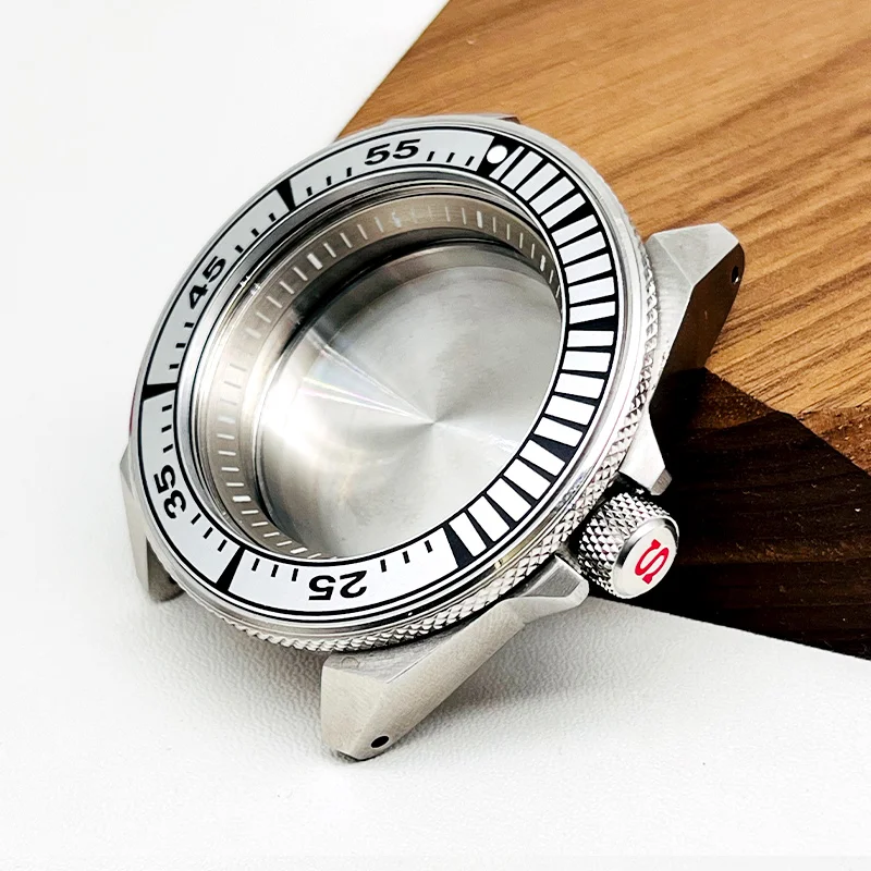 44mm-Silver-Seiko-Samurai-Watch-Case-nh35-Case-fits-NH34-NH35-NH36-7S26 ...